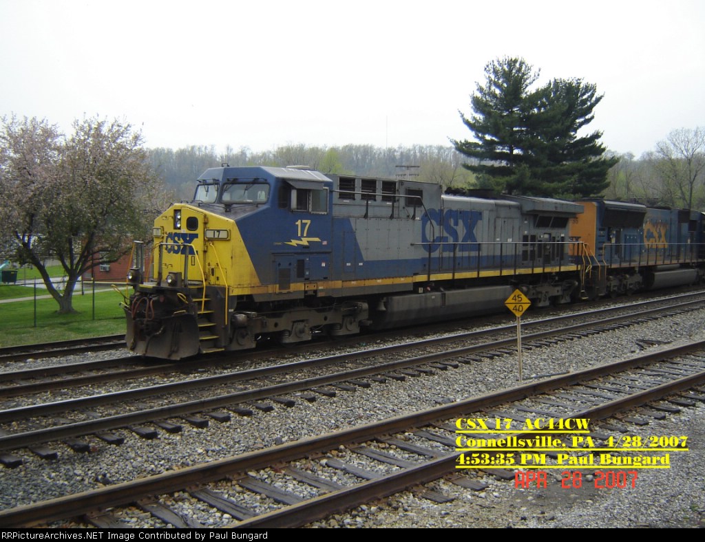 CSX 17 Built As CSX 9116 AC44CW April 28, 2007